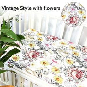 Floral Crib Sheet,Baby Blanket,Changing Pad Covers