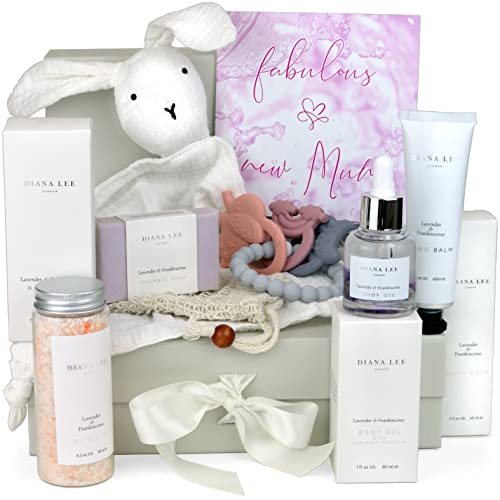 Jasmyn & Greene New Mom Gifts Basket - 9 Luxury Baby Shower Gifts for New Mom to Be. Pregnant Mom Spa Kit Care Package. New Baby Gift Set with Spa Gifts for Women and Newborn Baby Essentials.