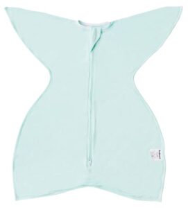 transition swaddle - baby wearable blanket - baby sleep sack with 2-way zipper - 95% bamboo viscose fiber/5% spandex - tog 0.5 - cozy sleep wrap designed by a pediatric (soft mint, medium 6-12 month)