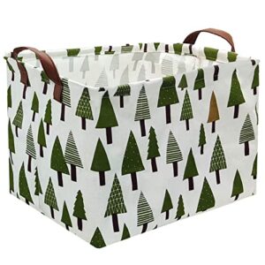 fxocshe laundry basket green hamper fabric laundry hamper,for baby hamper nursery toy organizer tree room decor,gift basket (tree)