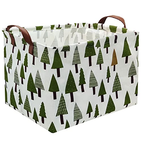 FXOCSHE Laundry Basket Green Hamper Fabric Laundry Hamper,for baby hamper Nursery Toy Organizer tree room decor,Gift Basket (tree)