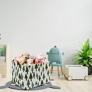 FXOCSHE Laundry Basket Green Hamper Fabric Laundry Hamper,for baby hamper Nursery Toy Organizer tree room decor,Gift Basket (tree)