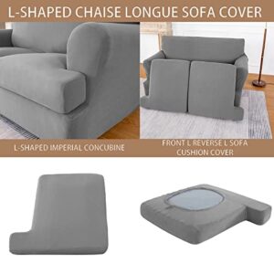 molasofa T Cushion Loveseat Slipcover with 2 Individual T Cushion Shape Seat Covers for Home Décor,3 Pieces Stretchable Washable Non-Pilling Non-Slip Love Seat Covers Covers(Loveseat,Light Gray)