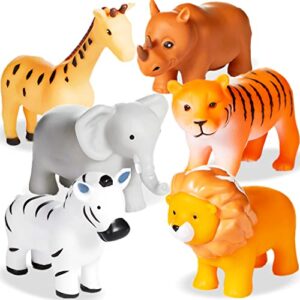 mold free animal baby bath toys for toddlers/ infants 6 - 12- 18 months, no hole no mold bathtub toys, 1 2 3 4 years old kids (6 pcs with storage bag)