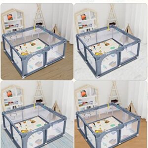 Baby Playpen with Mat, Large Baby Playard for Toddler, BPA-Free, Non-Toxic, Safe No Gaps Play Yard for Babies, Indoor & Outdoor Kids Activity Center 47"x47"x26.5" with 0.4" Foldable Playmat