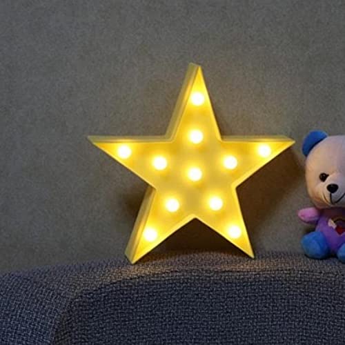 ZUOKEMY LED Star Sign Night Light, Can Be Hung On The Wall Kids Room Room Light, Suitable for Birthday Party, Holiday Decoration, Baby Room Nursery Decoration. (Yellow Stars)