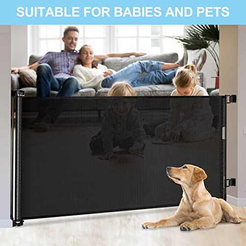 Mom's Choice Awards Winner - 120 Inch Extra Wide Baby Gate for Large Opening Retractable Baby Gates for Doorway Extra Long Dog Gate for the House Outdoor Large Pet Gates for Dog Indoor Mesh Child Gate