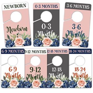 hanger dividers-baby closet size dividers - baby closet dividers, baby clothing size age dividers -baby closet organizer for nursery organization, newborn essentials, nursery closet dividers.