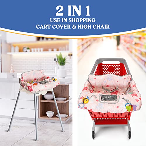 Pillani Shopping Cart Cover for Baby, 2-in-1 High Chair Cover for Restaurant Seat, AntiSlip Babies Shopping Cart Cover, Buggy Cover, Grocery Cart Cover for Baby Girl/Boy- Baby Items Gift, Cart Hammock