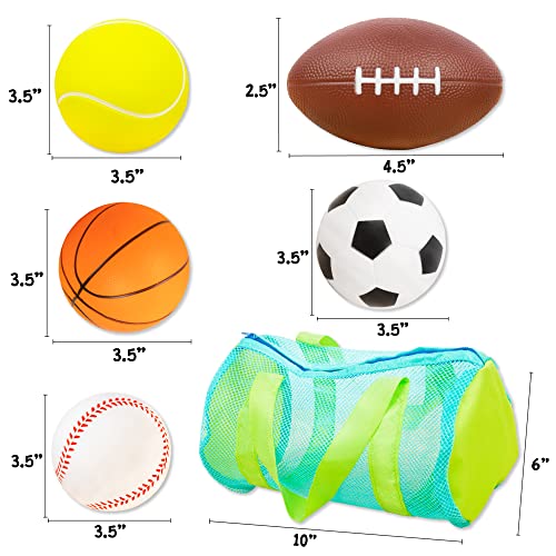 Hapinest Soft Foam Sports Balls with Carrying Bag Toys and Gifts for Baby Toddler Kids Boys and Girls Ages 1 2 3 4 5 Years Old and Up