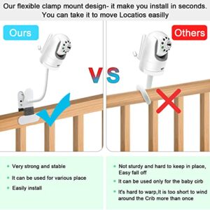 Baby Monitor Mount Compatible with Infant Optics DXR-8 and DXR-8 PRO , 15.7 inches Flexible Long Gooseneck ArmBaby Camera Holder Stand for Crib Nursery, Without Tools or Wall Damage