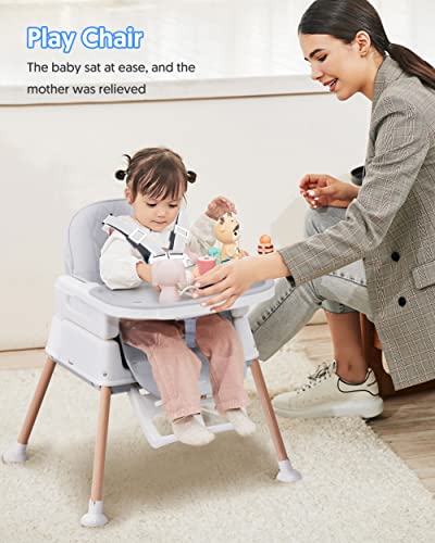 3 in 1 Baby High Chair, Bellababy Adjustable Convertible Chairs for Babies and Toddlers, Compact/Light Weight/Portable/Easy to Clean