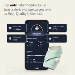 Owlet Dream Sock - Smart Baby Monitor View Heart Rate and Average Oxygen O2 ( Sleep Quality Indicators) Mint (Renewed)