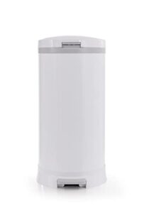 bubula premium steel diaper waste pail with step open, white