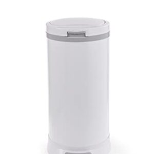 Bubula Premium Steel Diaper Waste Pail with Step Open, White