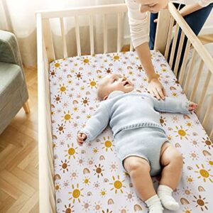 Babebay 2 Pack Crib Sheets and 2 Pack Changing Pad Cover Bundle