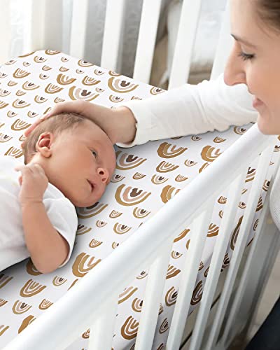 Babebay 2 Pack Crib Sheets and 2 Pack Changing Pad Cover Bundle