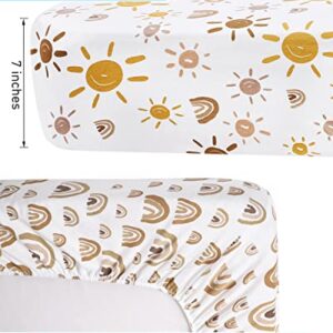 Babebay 2 Pack Crib Sheets and 2 Pack Changing Pad Cover Bundle