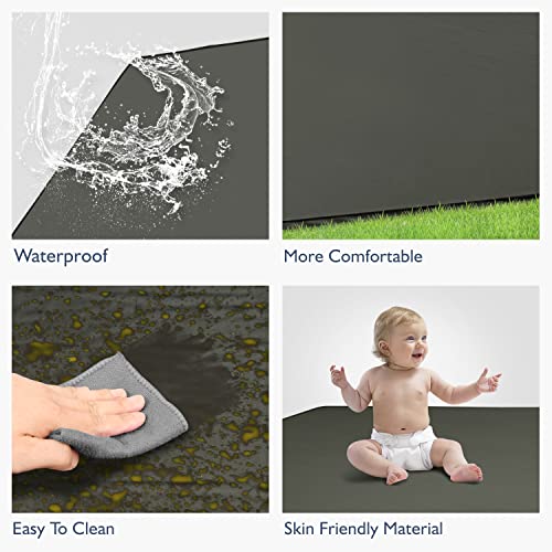 Hoybell Baby Mat Compatible with 50x50 inch Playpen, Self Inflating Mattress Play Yard Pad with Carry Case, Portable and Comfortable – Dark Grey