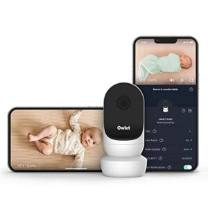 owlet cam 2 - video baby monitor with camera and audio - stream 1080p hd video with night vision, 4x zoom, wide angle view, and sound, motion and cry notifications - white