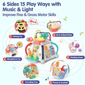 Toys for 1 Year Old Boy Birthday Gift, 15-in-1 Activity Cube Toys for 1 + Year Old Boy Baby Toys 6 to 12 Months One Year Old Boy Birthday Gift 1 Year Old Infant Toys 6 Month Old Baby Toys 12-18 Months