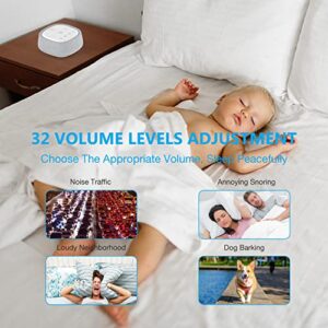 White Noise Machine for Baby Kids Adults, Rechargeable Sound Machine Sleep Therapy with 28 Natural Soothing Sounds, Auto-off Timer & Volume Control, Portable White Noise Machine for Home Office Travel