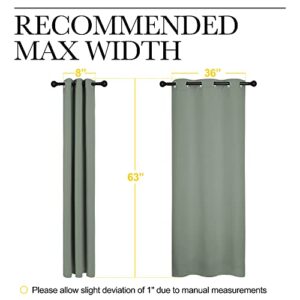 NICETOWN Greyish Green Nursery Essential Thermal Insulated Solid Grommet Top Blackout Short Curtains/Drapes for Son's Room (1 Pair, 42 x 63 inches)