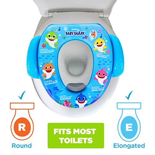 Pinkfong Baby Shark 2 Piece Essential Potty Training Set - Soft Cushion, Baby Potty Training, Safe, Easy to Clean, Step Stool