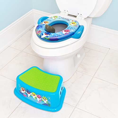 Pinkfong Baby Shark 2 Piece Essential Potty Training Set - Soft Cushion, Baby Potty Training, Safe, Easy to Clean, Step Stool