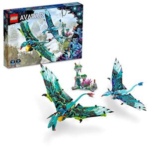 lego avatar jake & neytiri first banshee flight 75572 building toys - pandora movie inspired set with 2 banshee figures, 2 minifigures, glow in the dark elements, great for kids ages 9+