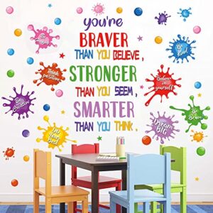 colorful inspirational quotes wall decals classroom wall decals paint splatter decals daycare wall decals vinyl motivational positive saying wall stickers for kids room decor playroom school nursery