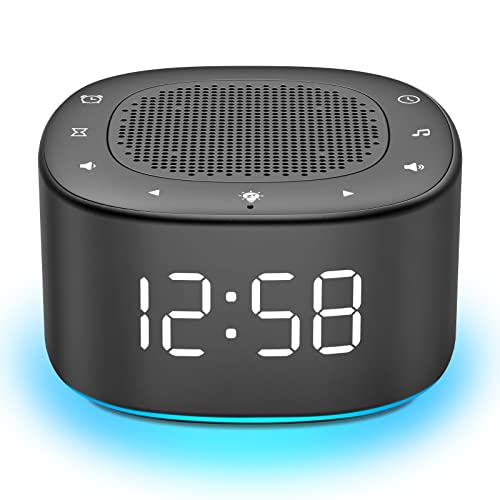 Housbay Sound Machine with Alarm Clock- 2 in 1, 18 Soothing Sounds, Digital Clock with Dimmer, 7 Color Night Light with ON/Off Options, Sleep Timer, White Noise Machine for Sleeping