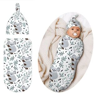 koala baby stuff swaddle blanket with hat set swaddles up new born soft transition receiving blanket sleep sacks for infant boys girls for 0-6mth