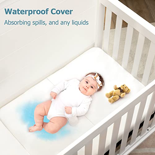 UBBCARE Waterproof Pack and Play Mattress, Portable Crib Mattress for Babies and Toddlers, Memory Foam 38 X 26 X 3 Inches Dual Sided Mattress, Washable Cover & Storage Bag