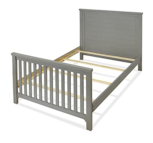 Sorelle 215 Full Size Solid Wood Bed Rail & Crib Conversion Kit | Universal & Timeless Style | Weathered Gray | 59"x31", Converts Crib to Full Size Bed