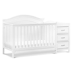 davinci charlie 4-in-1 convertible crib and changer combo in white