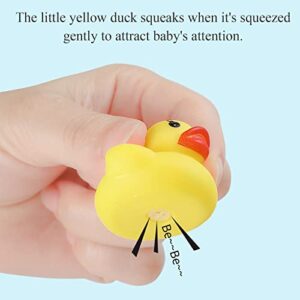 60PCS Rubber Ducks Bath Toys Mini Ducks Float and Fun Squeak for Baby Kids Bath Toy Shower Decorations Birthday Party Carnival Game Gift