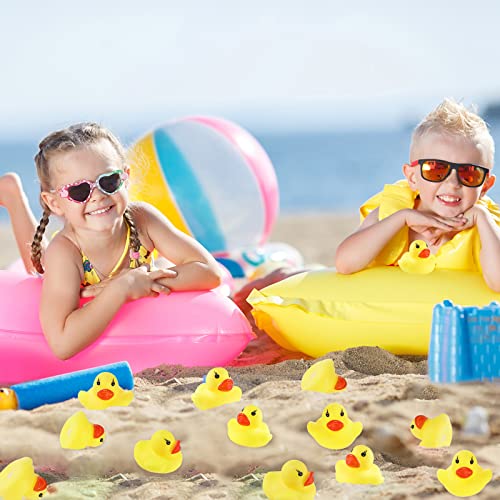 60PCS Rubber Ducks Bath Toys Mini Ducks Float and Fun Squeak for Baby Kids Bath Toy Shower Decorations Birthday Party Carnival Game Gift