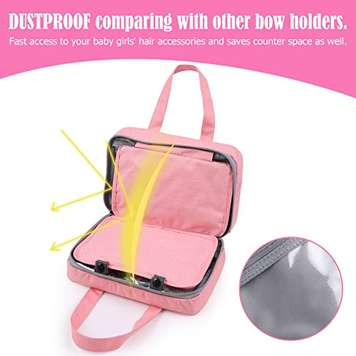 Headband Holder for Baby Girls Bow Holder Organizer, Baby Girls Hair Accessory Organizer for Hair Pins, Ties, Bows, Clips, Barrette, Storage Bag with Multi-pockets Make it Clear Classify for Little Girls Travel Outdoor