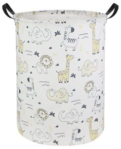 hiyagon baby laundry hamper basket baby hamper for nursery boy and girl cute kids toys storage bin organizer animal room decor(animals)