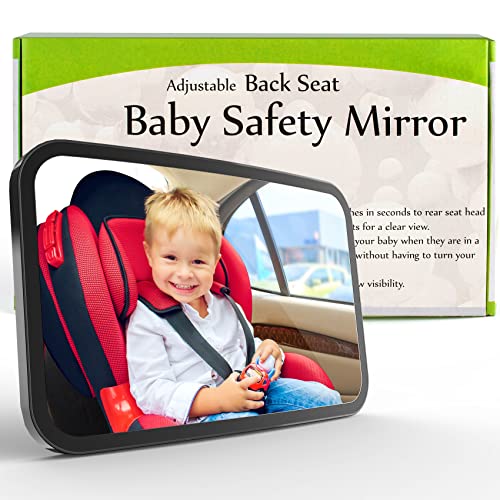 Baby Car Mirror Rear Facing Car Seat Mirrors Baby Car Monitor with Wide Crystal Clear View, Shatterproof, Easy Assembled, Easily Observe the Baby Move