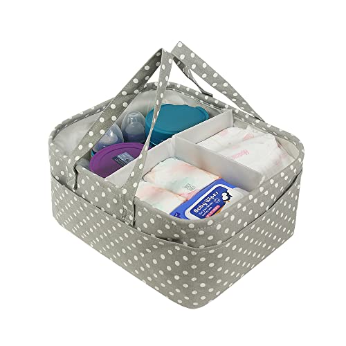 ISENSHI Baby Diaper Caddy Organizer, Large Car Travel Diaper Caddy Organizer Storage Basket for Boy Girl, Portable Holder Tote Bag for Changing Table Car Travel