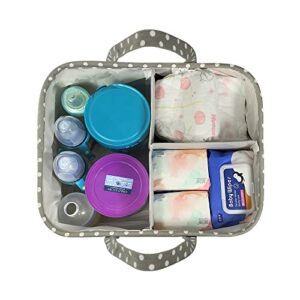 ISENSHI Baby Diaper Caddy Organizer, Large Car Travel Diaper Caddy Organizer Storage Basket for Boy Girl, Portable Holder Tote Bag for Changing Table Car Travel