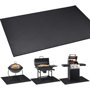 cvtayn large under grill mat 60 ×42 inch for outdoor charcoal, smokers, gas grills, deck and patio protective mats, fireproof grill pads, indoor fireplace mat prevents ember damage wood floor