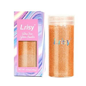 lrisy extra fine neon punk metallic glitter powder with shaker lid 140g/4.5oz, bulk glitter for festivals,art nails,body,hair,slime,tumblesrs,epoxy resin and craft. (punk cream orange)