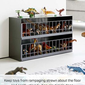 Yamazaki Home Two-Tier Toy Dinosaur and Animal Display Storage Rack, Childrens' Toy Bin Organizer Box, Plastic, Stackable, No Assembly Req.