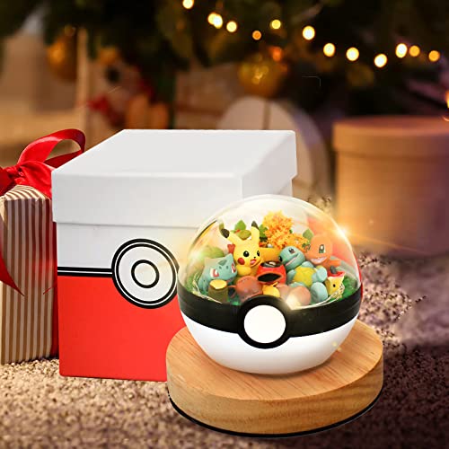 Acinolita Cool Lights for Bedroom - LED Night Light Pokeball Terrarium Light Up Ball for Bedroom Decorations, Christmas Gifts & Birthday & Valentine's Day Gifts for Adults Kids Girl Boy Women Men