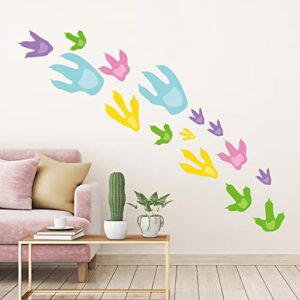 fumete 48 pcs dinosaur wall decals dinosaur footprint stickers for floor removable dinosaur decor for bedroom bathroom dinosaur feet room decor for kid nursery birthday party