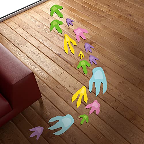 Fumete 48 Pcs Dinosaur Wall Decals Dinosaur Footprint Stickers for Floor Removable Dinosaur Decor for Bedroom Bathroom Dinosaur Feet Room Decor for Kid Nursery Birthday Party