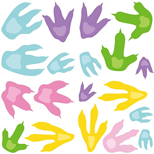 Fumete 48 Pcs Dinosaur Wall Decals Dinosaur Footprint Stickers for Floor Removable Dinosaur Decor for Bedroom Bathroom Dinosaur Feet Room Decor for Kid Nursery Birthday Party